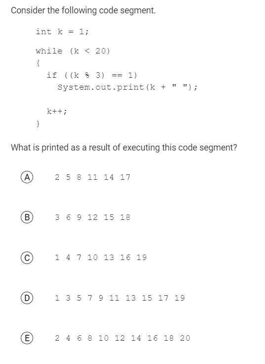 Solved Question 6 Consider the following method. /** | Chegg.com