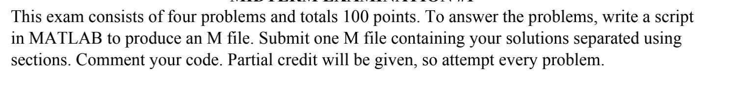 Solved This exam consists of four problems and totals 100 | Chegg.com