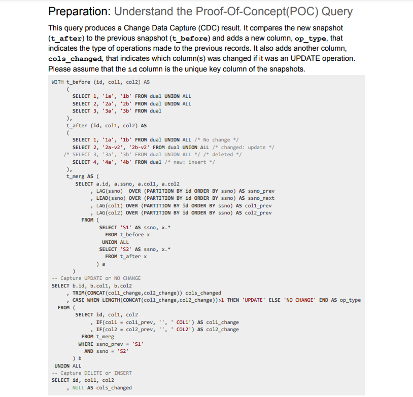 Solved THIS IS A SQL ASSIGNMENT Create a POC QUERY as below | Chegg.com
