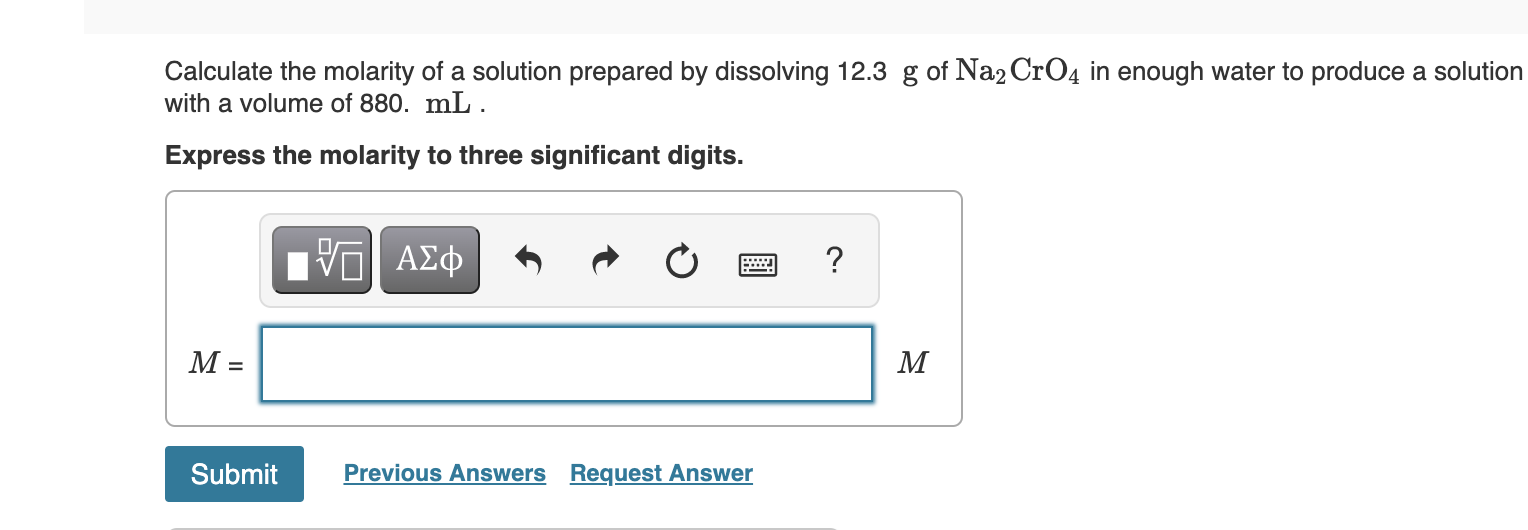 Solved Calculate the molarity of a solution prepared by | Chegg.com