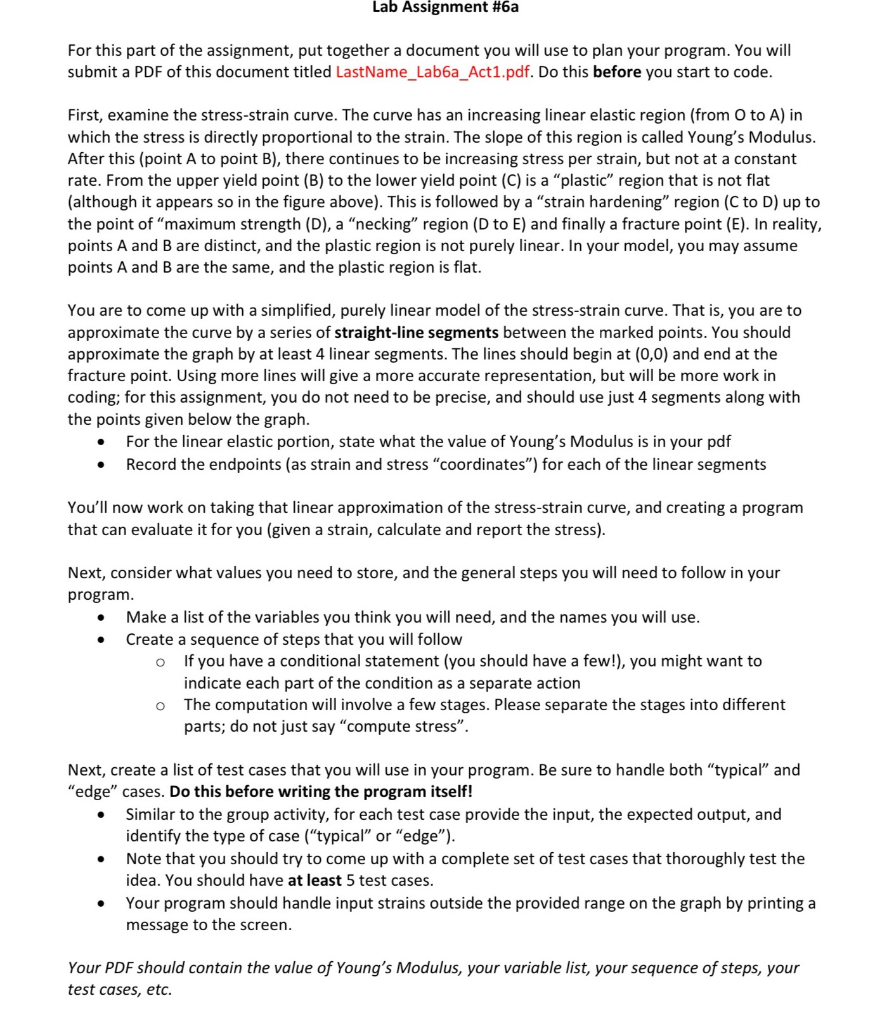 Lab Assignment #6a Deliverables: There are two | Chegg.com