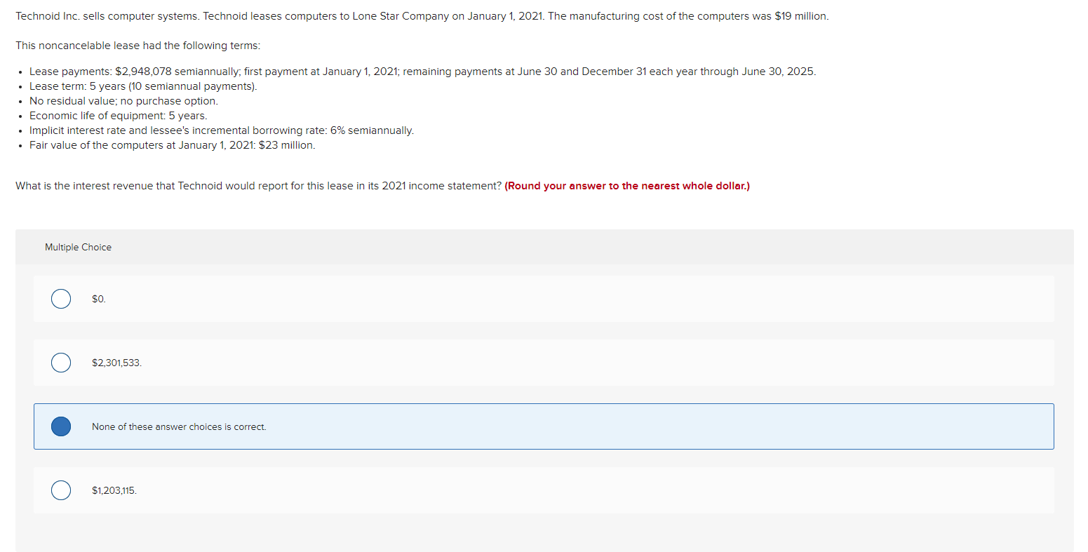Solved Technoid Inc. sells computer systems. Technoid leases | Chegg.com
