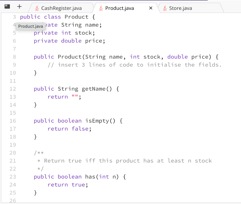 Solved SOLVE in JAVA: Store A store sells a number of | Chegg.com