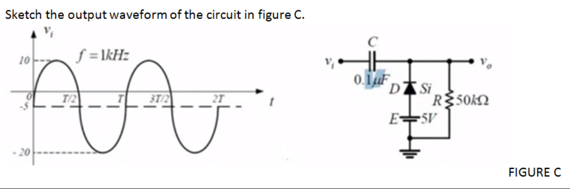Solved Sketch the output waveform of the circuit in figure | Chegg.com