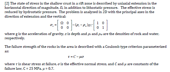 [2] The state of stress in the shallow crust in a | Chegg.com