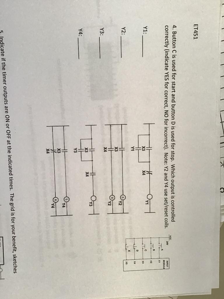 Solved ET451 4. Button C is used for start and button D is | Chegg.com