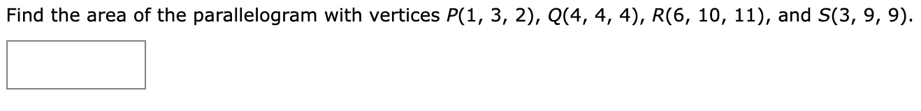 Solved Find the area of the parallelogram with vertices | Chegg.com