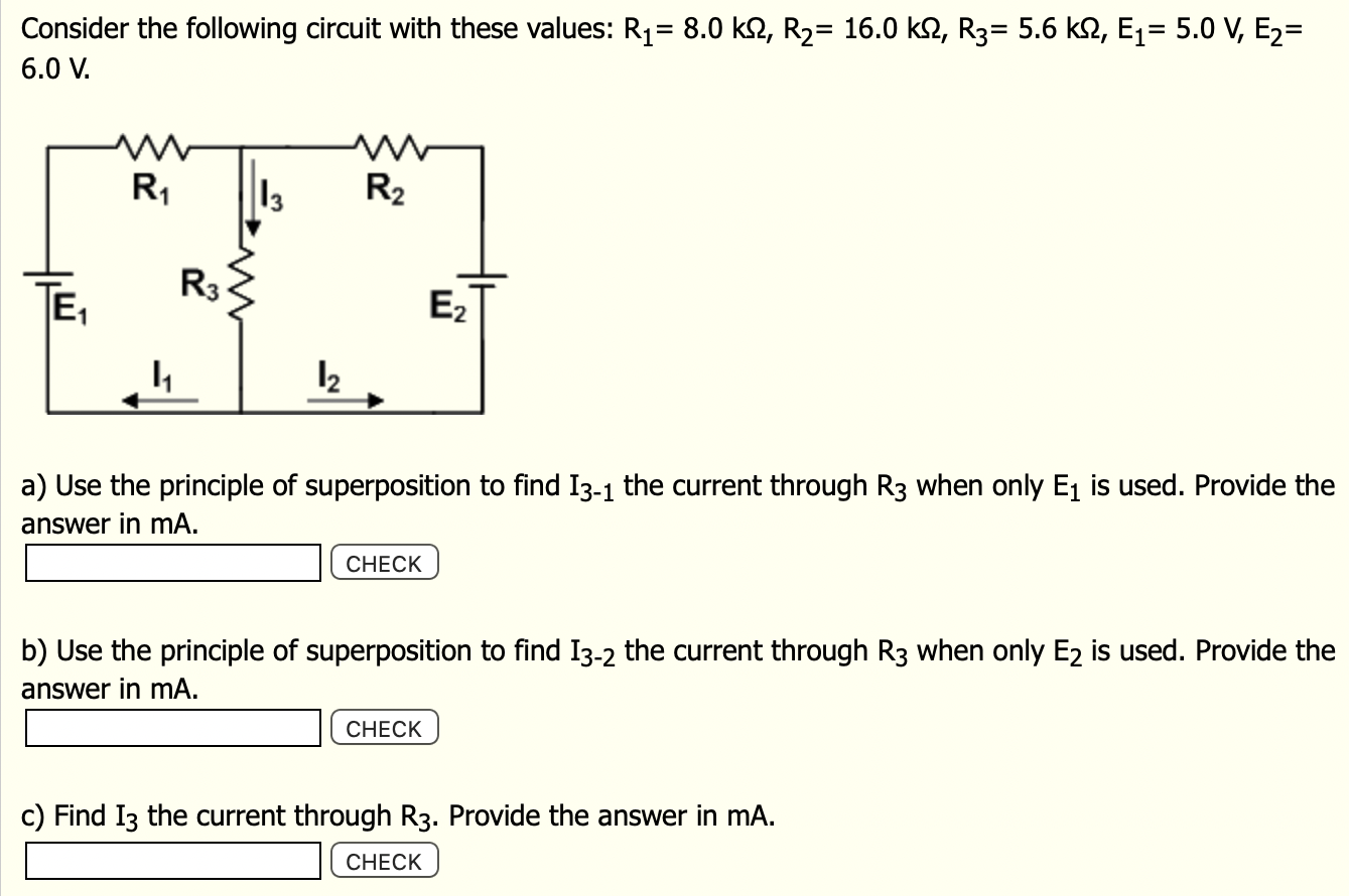 Solved Consider the following circuit with these values: | Chegg.com