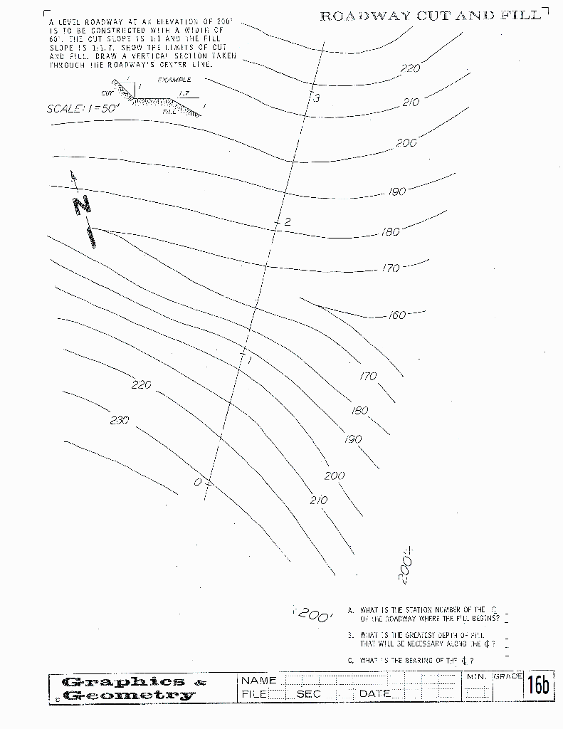 ROADWAY CUT AND FILL 7 LEVEL ROADWAY 4T AR ELEVATION | Chegg.com
