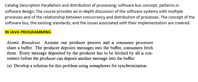 Solved Catalog Description Parallelism and distribution of | Chegg.com