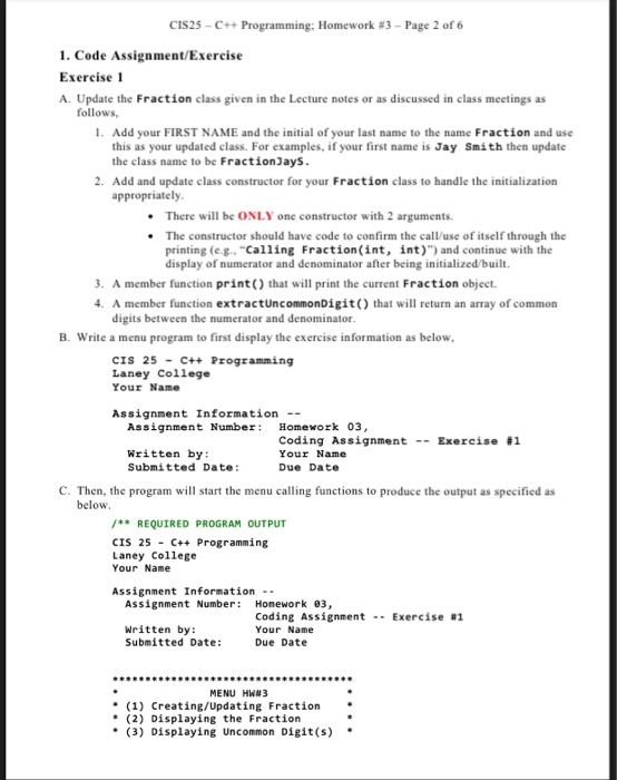 CIS25-C++ Programming: Homework #3-Page 2 of 6 1. | Chegg.com
