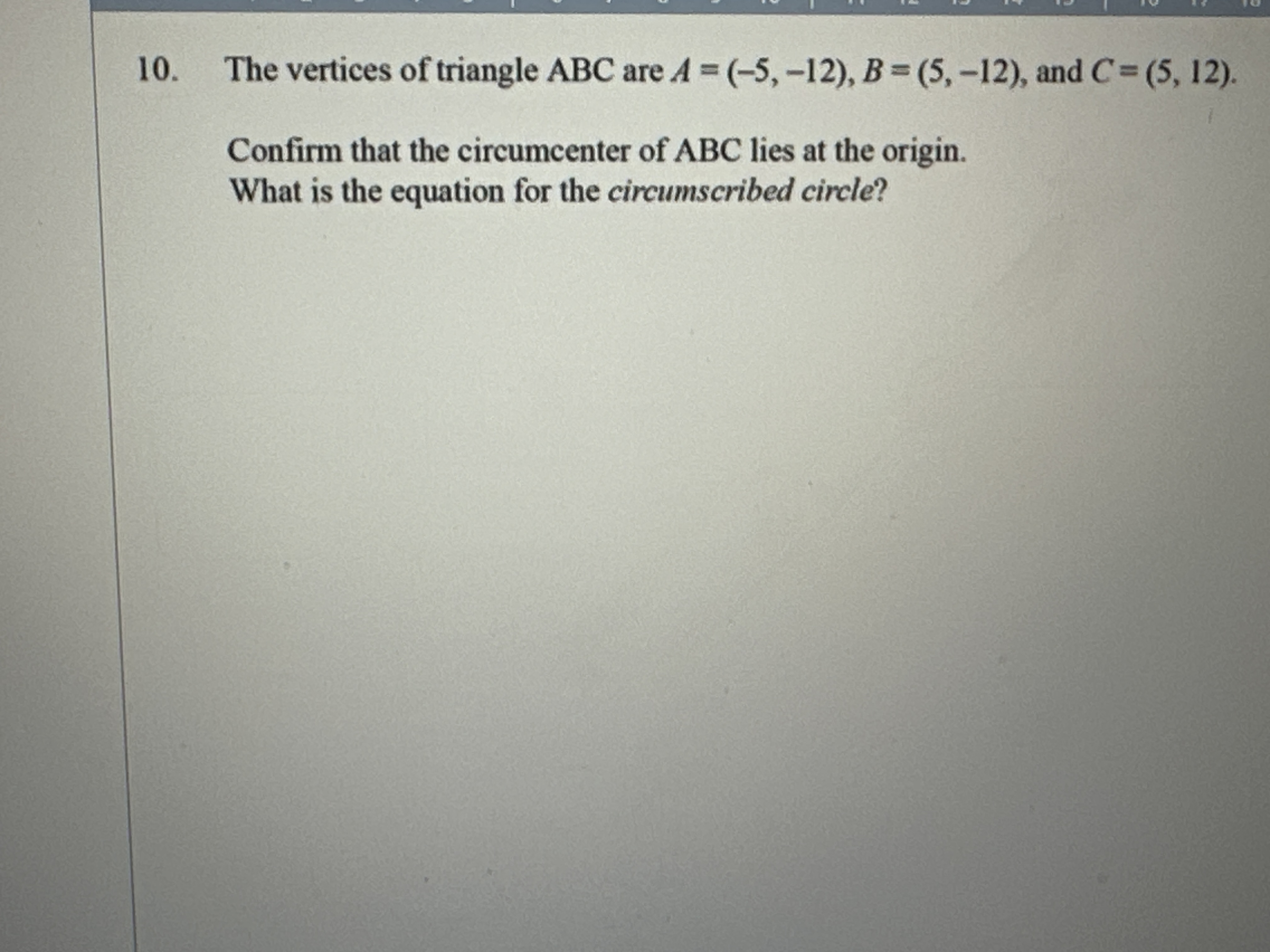Solved The vertices of triangle ABC are | Chegg.com