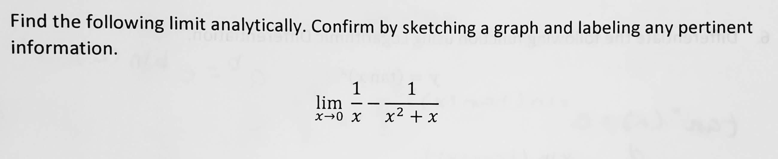 Solved Find the following limit analytically. Confirm by | Chegg.com