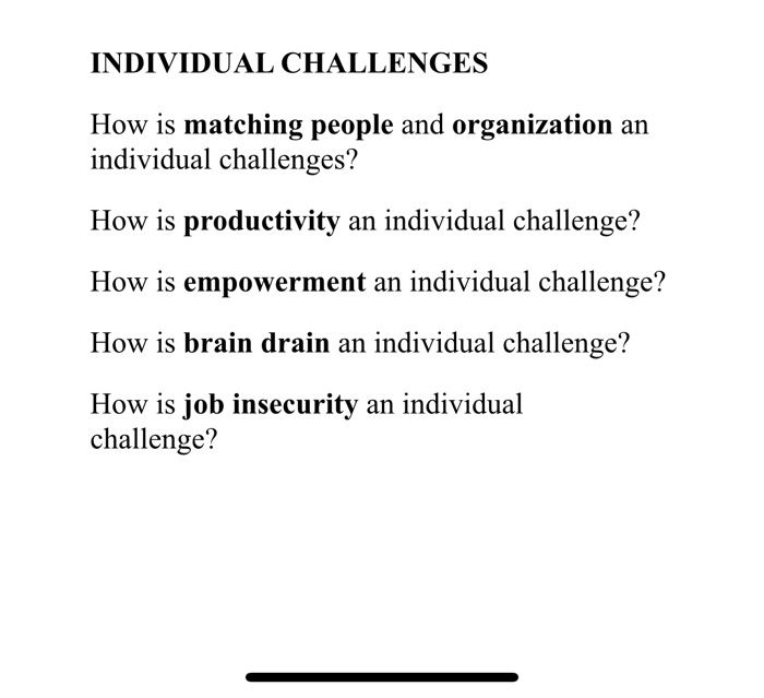 Solved INDIVIDUAL CHALLENGES How is matching people and | Chegg.com