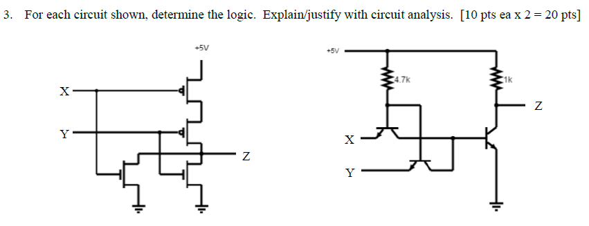 Solved 3. For each circuit shown, determine the logic. | Chegg.com