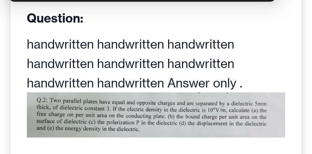 Solved Question: handwritten handwritten handwritten | Chegg.com