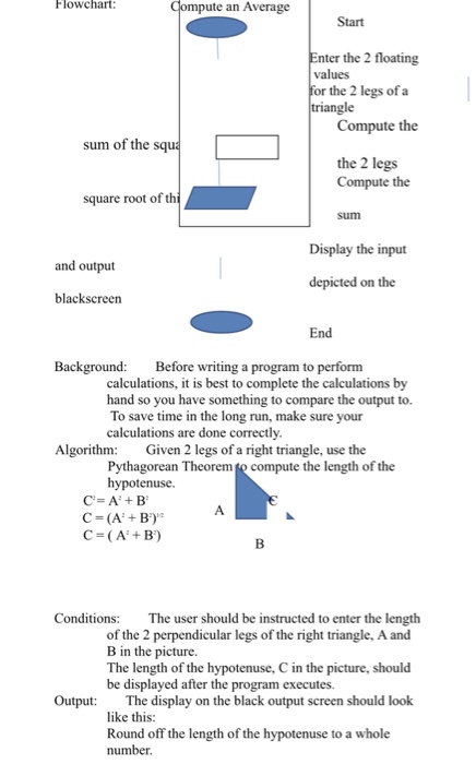 Solved Flowchart: mpute an Average Start nter the 2 floating | Chegg.com