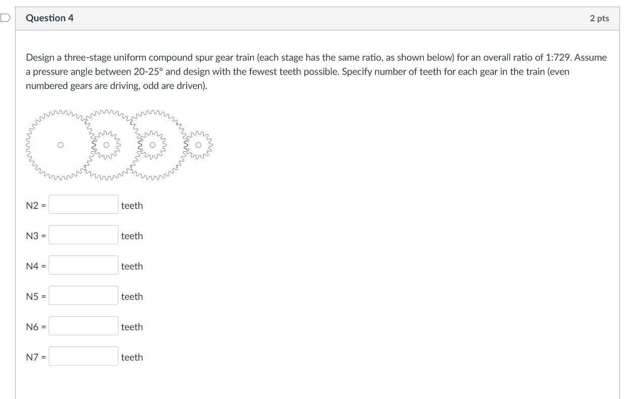 Solved D Question 4 2 pts Design a three-stage uniform | Chegg.com