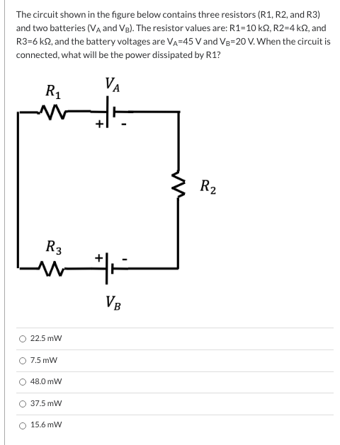 Solved The circuit shown in the figure below contains three | Chegg.com