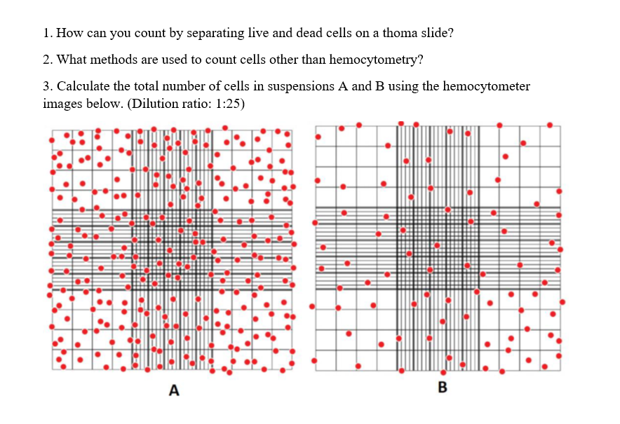 Solved 1. How can you count by separating live and dead | Chegg.com