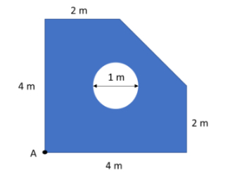 Solved The composite 2D shape includes a hole centered at | Chegg.com