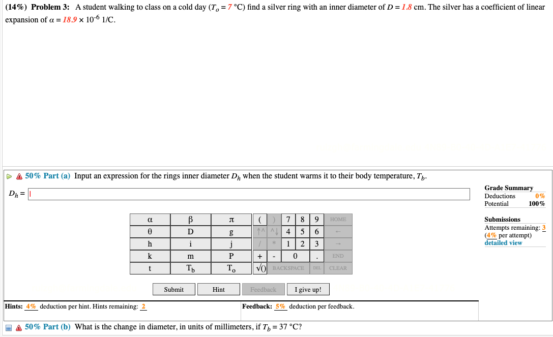 Solved (14\%) Problem 3: A student walking to class on a | Chegg.com