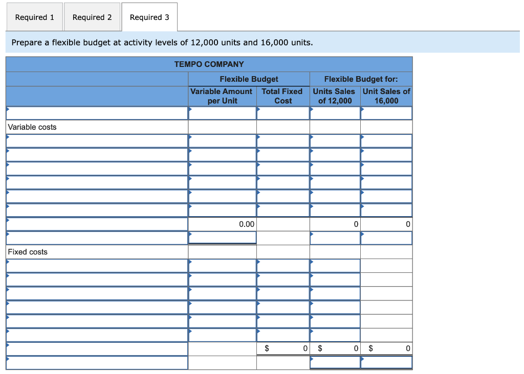 Solved Exercise 21-3 (Algo) Preparing flexible budgets LO P1 | Chegg.com