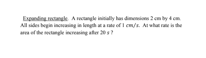Solved Expanding rectangle. A rectangle initially has | Chegg.com