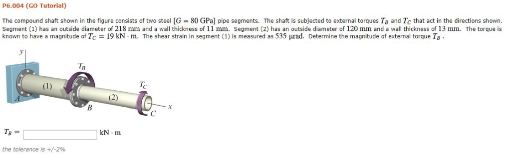 Solved P6.004 (GO Tutorial) The compound shaft shown in the | Chegg.com Solved P6.004 (GO Tutorial) The compound shaft shown in the | Chegg.com