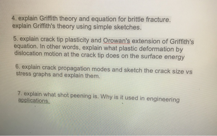 Solved 4. explain Griffith theory and equation for brittle | Chegg.com