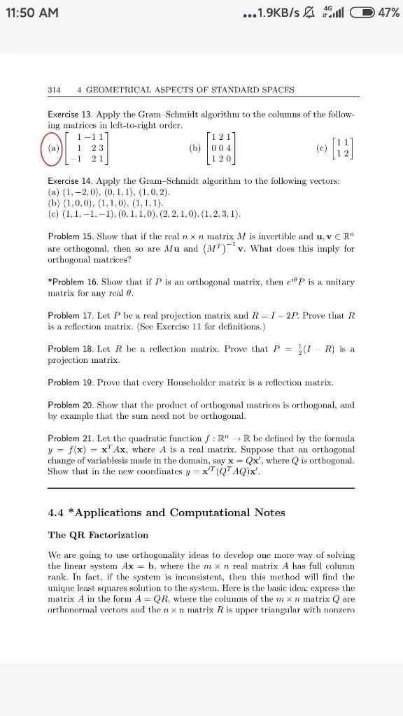 Solved 11:50 AM ... 1.9KB/s a 47% 314 4 GEOMETRICAL ASPECTS | Chegg.com
