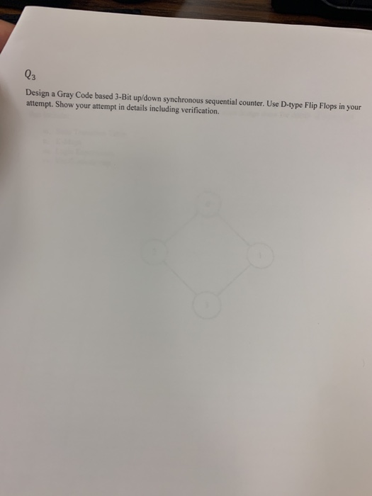 Solved Q3 Design a Gray Code based 3-Bit up/down synchronous | Chegg.com