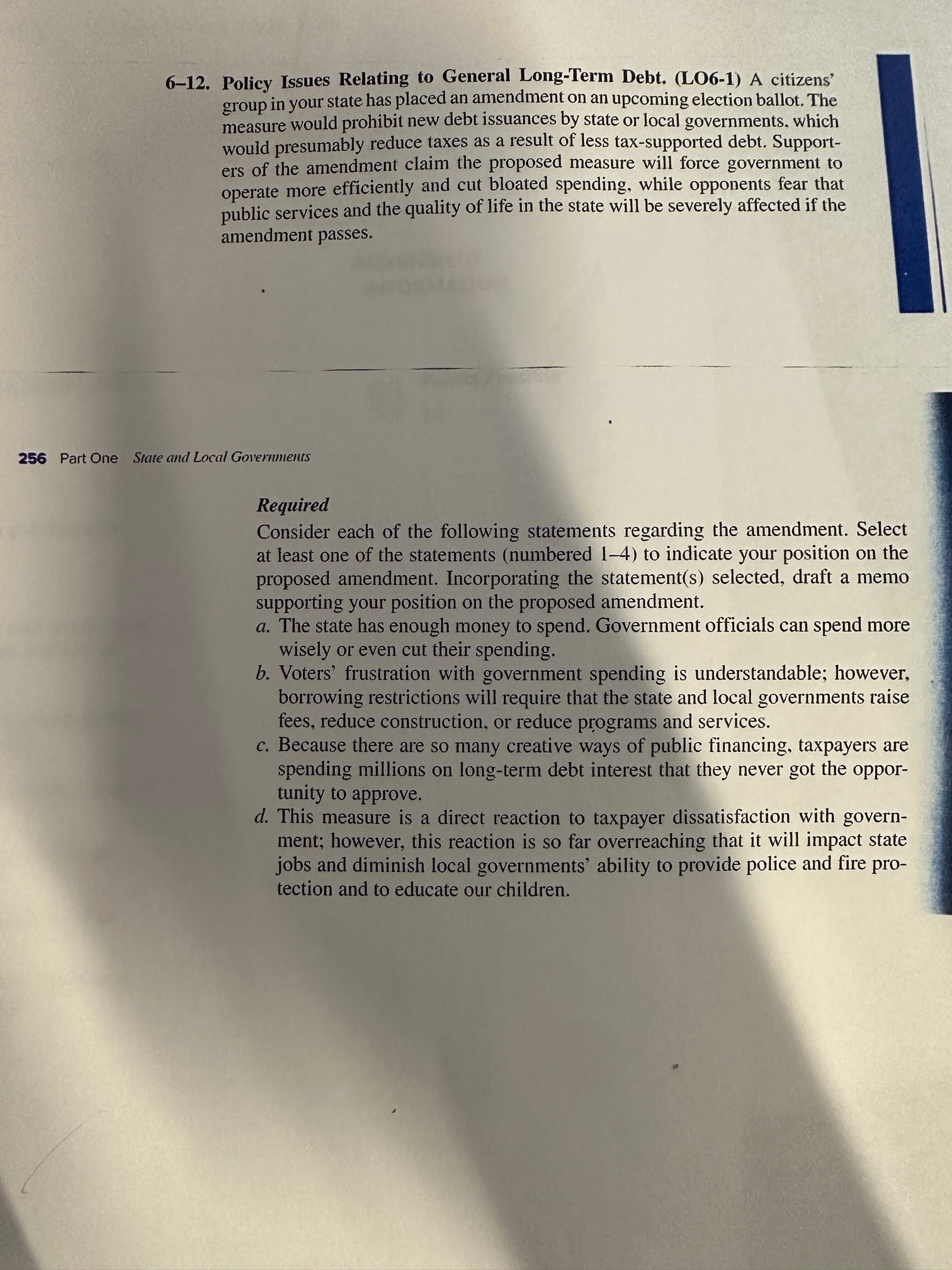 Solved 6-12. Policy Issues Relating to General Long-Term | Chegg.com