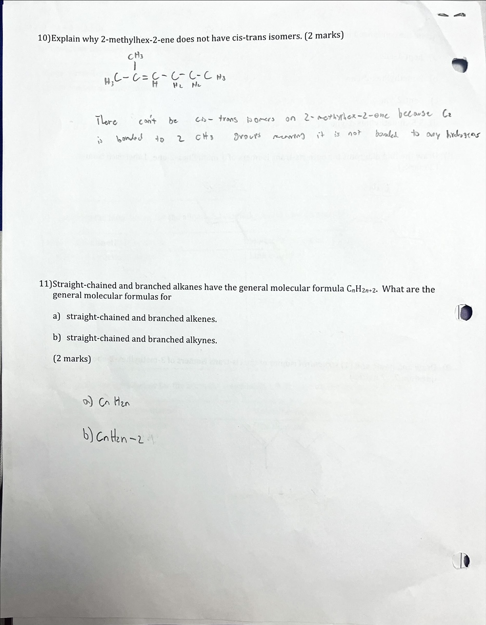 Solved 7) Write the condensed formula for the following | Chegg.com