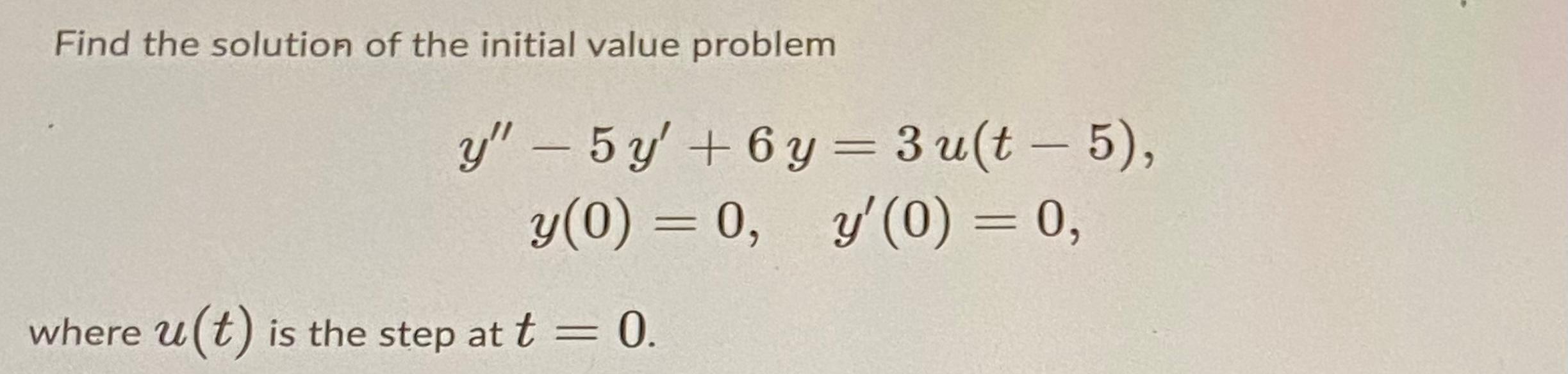 Solved Find the solution of the initial value problem | Chegg.com
