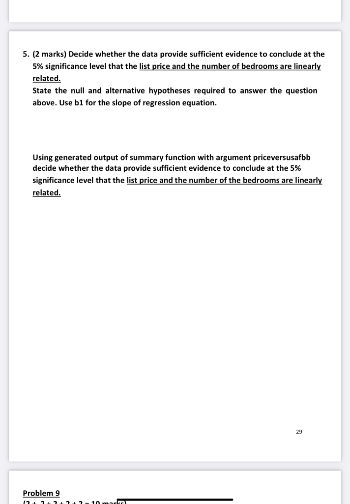 Solved Problem 8. (2+2+2+2+2=10 marks) The price for a | Chegg.com