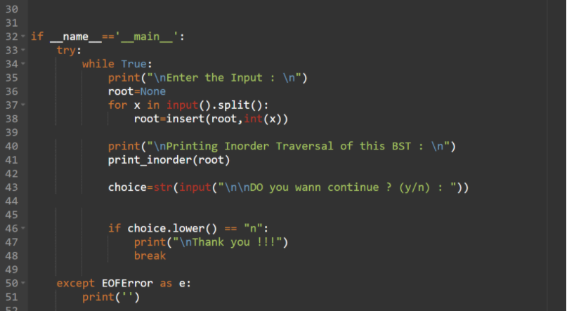 Solved I am trying to create a BST from user input. I want | Chegg.com