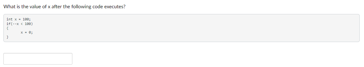 Solved What is the value of x after the following code | Chegg.com
