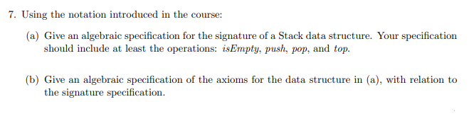 Solved 7. Using the notation introduced in the course: (a) | Chegg.com