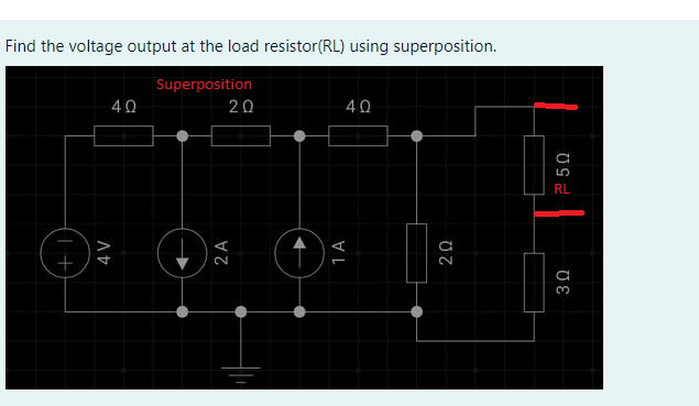 Solved Find the voltage output at the load resistor(RL) | Chegg.com
