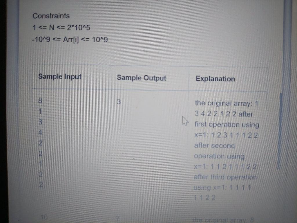 Solved Problem Statement We have an array Arr of Ninteger | Chegg.com