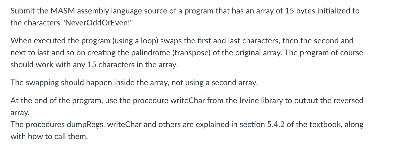 Solved Submit the MASM assembly language source of a program | Chegg.com