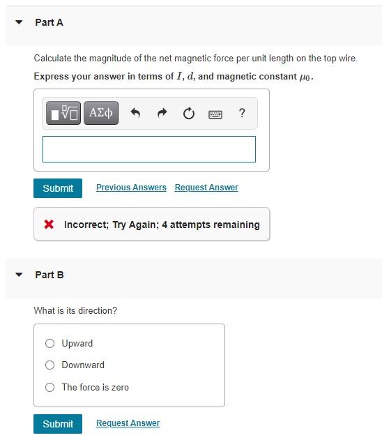 Solved Three parallel wires each carry current II in | Chegg.com