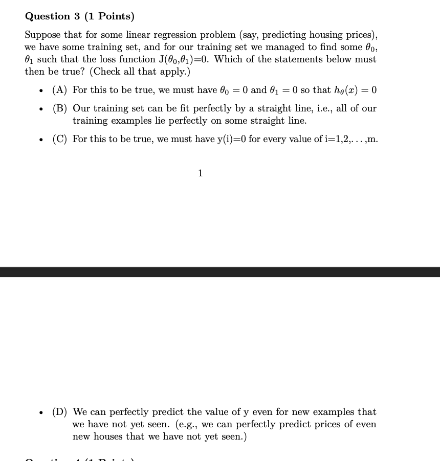Solved Question 1 (1 Points) A computer program is said to | Chegg.com