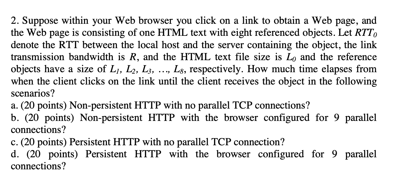Solved 2. Suppose within your Web browser you click on a | Chegg.com