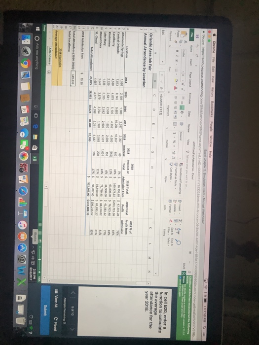 History Excel Chapter 2 Simulation Exam Michael | Chegg.com