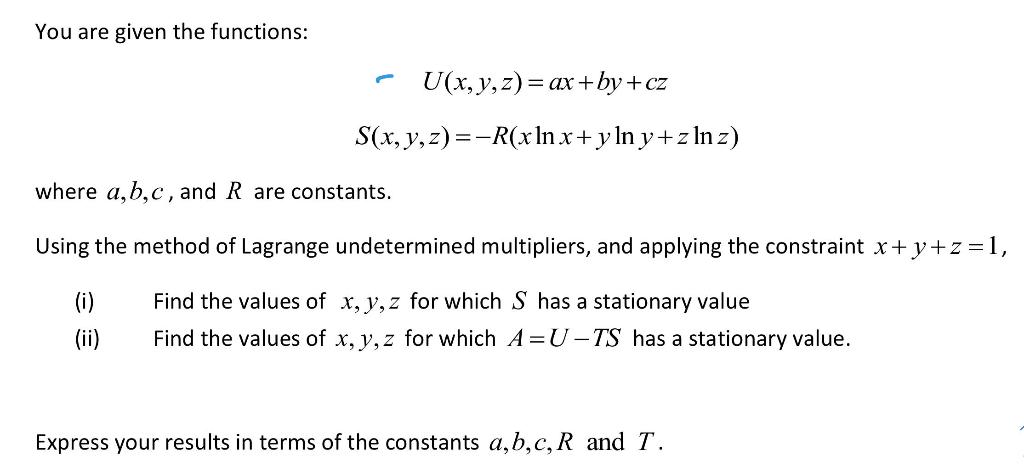 Solved You are given the functions: | Chegg.com