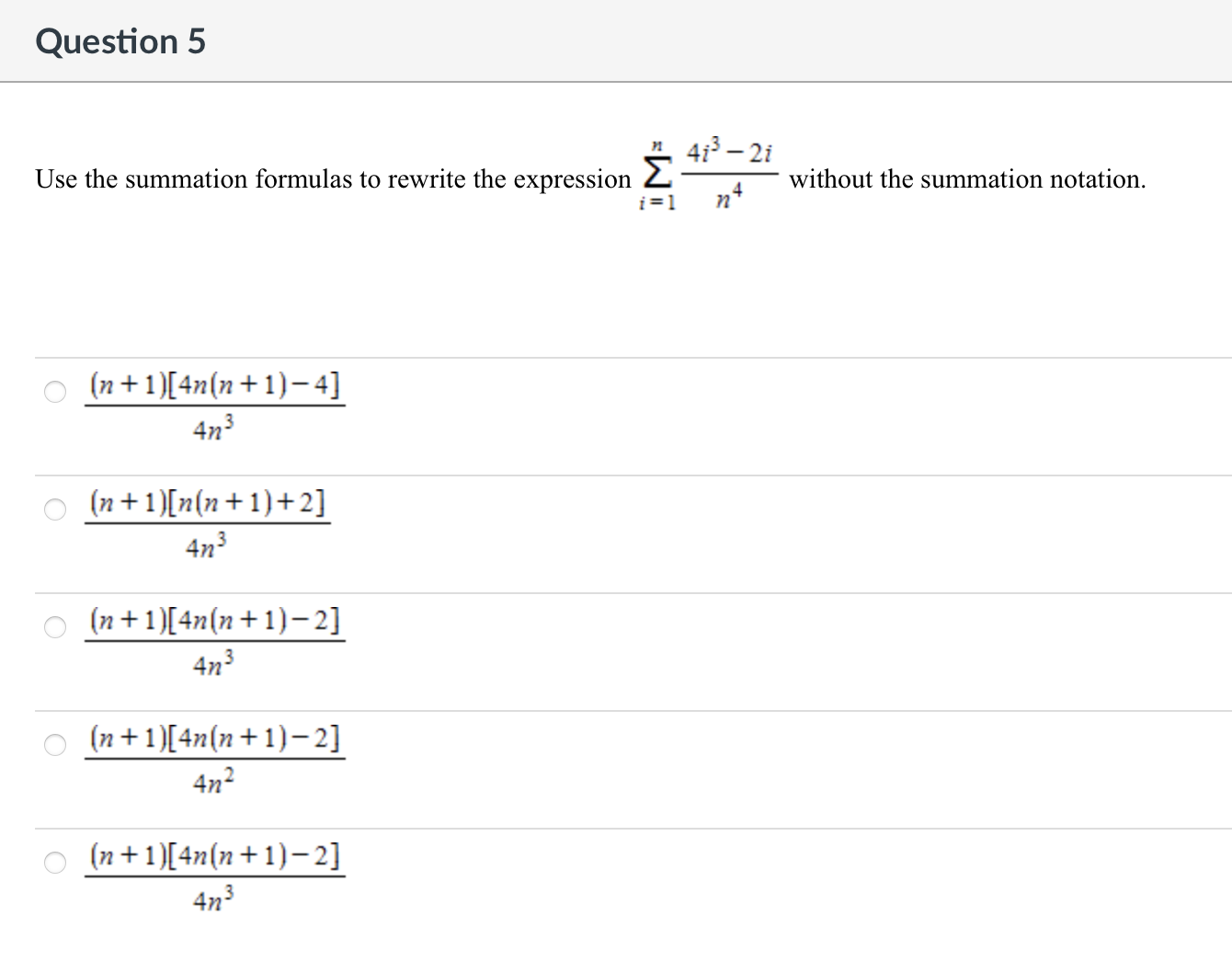 Solved Use The Summation Formulas To Rewrite The Expression
