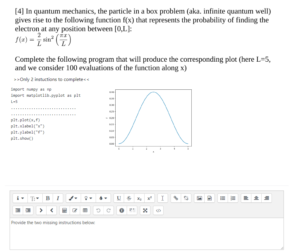 [4] In quantum mechanics, the particle in a box | Chegg.com