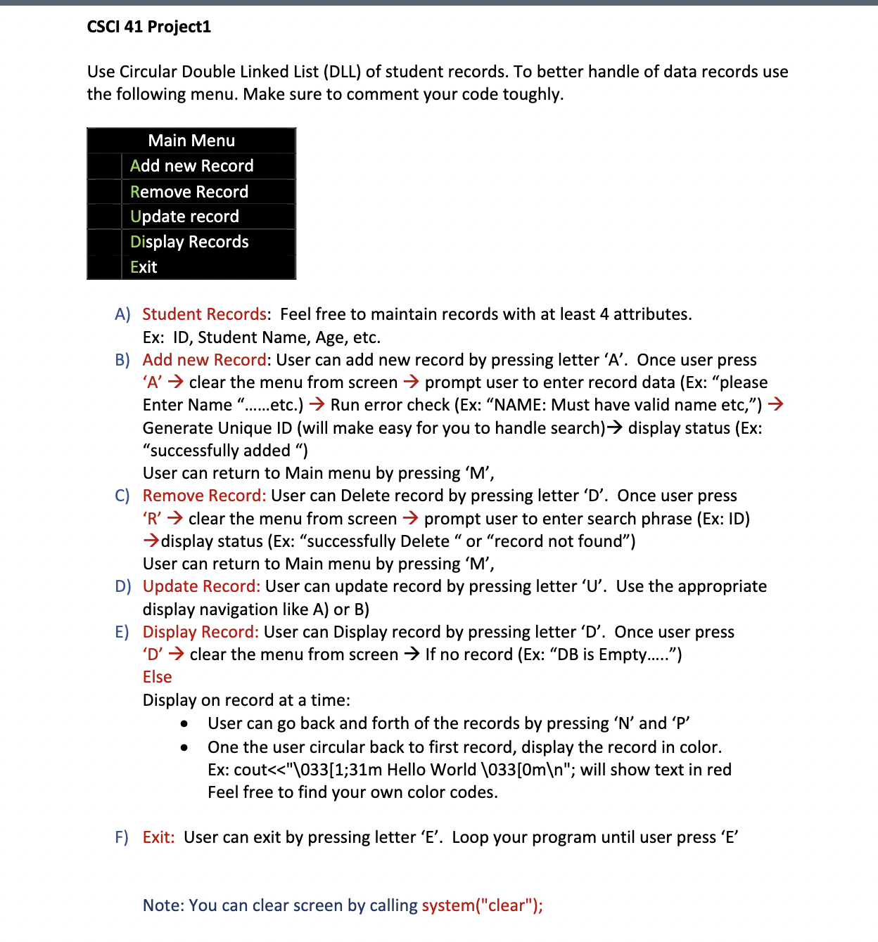 Solved Please provide proper and simple c++ code in one cpp | Chegg.com